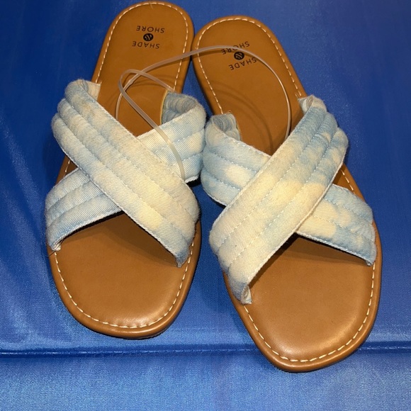 Shade & Shore | Shoes | New Shade Shore Size 8 Blue Clouds Sandals ...